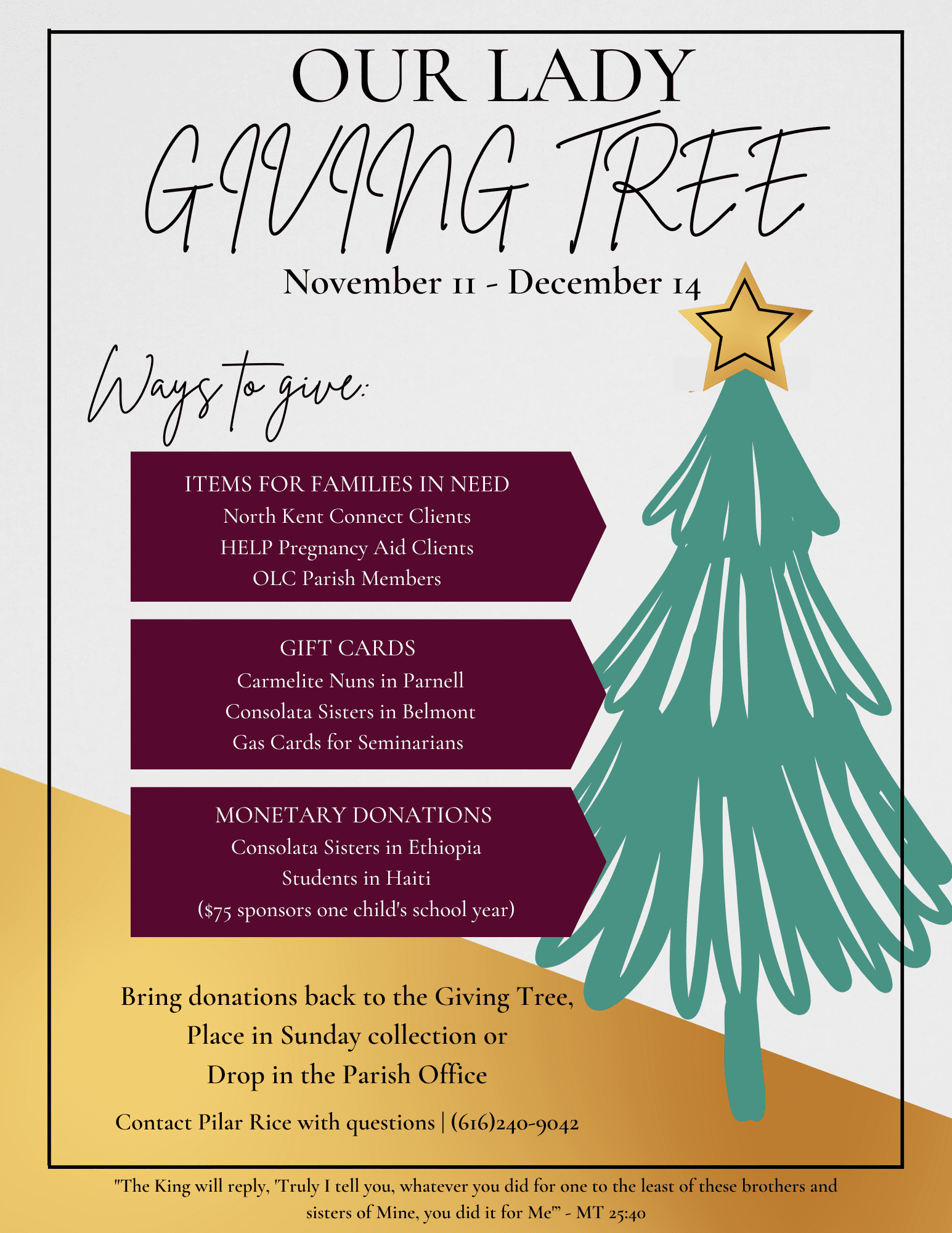 Our Lady Giving Tree – Our Lady of Consolation Parish